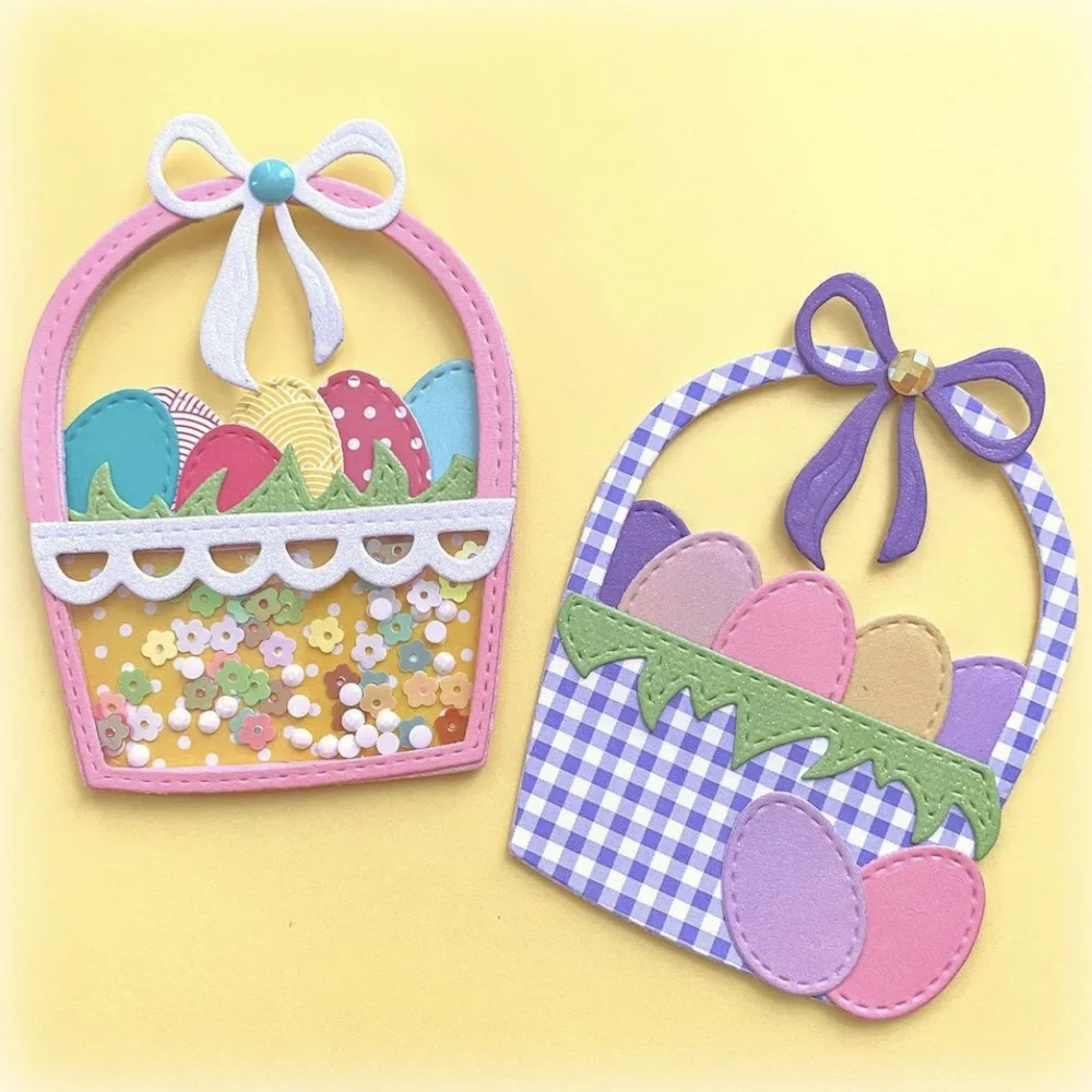 KSCRAFT Easter Basket Shaker Metal Cutting Dies Stencils for DIY ...