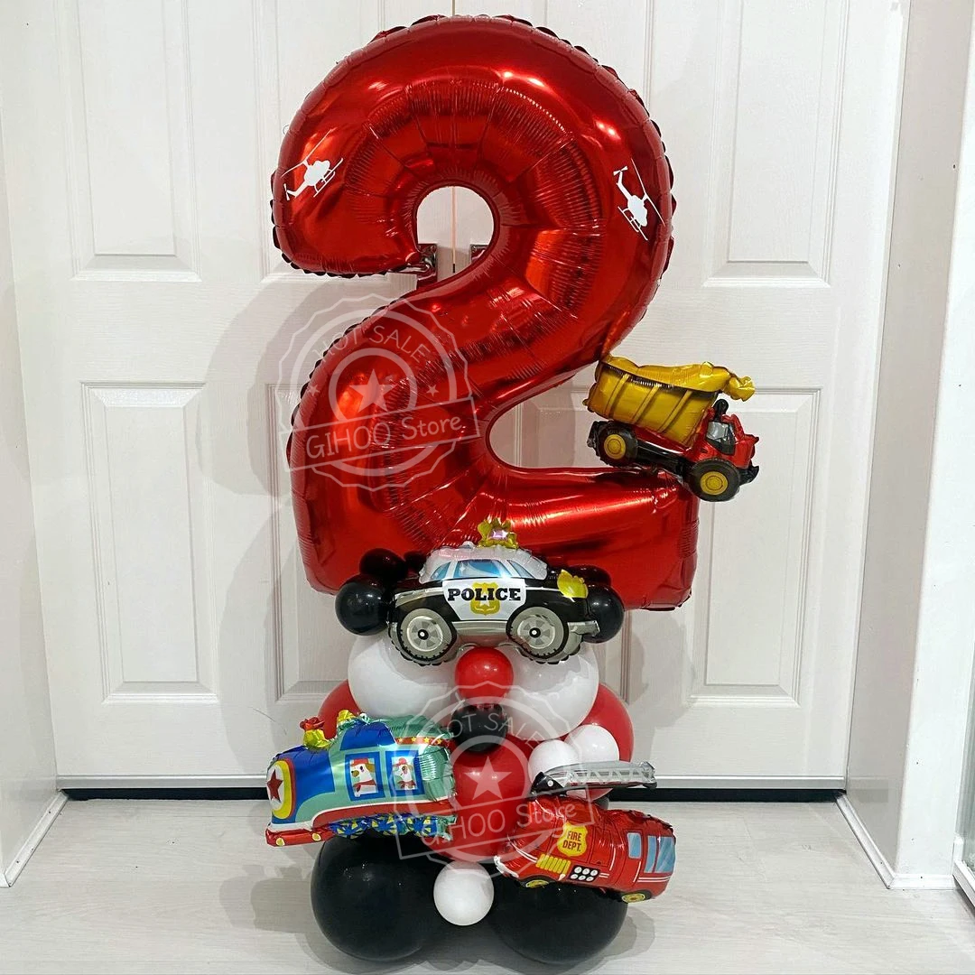 Car Theme Balloons Birthday Party Decoration | Vehicles Birthday Party ...