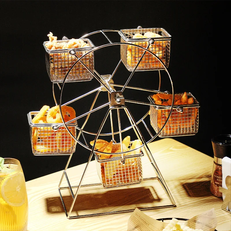 Rotatable-Snack-Rack-Nuggets-Basket-Food-Display-Stand-Big-Wheel ...