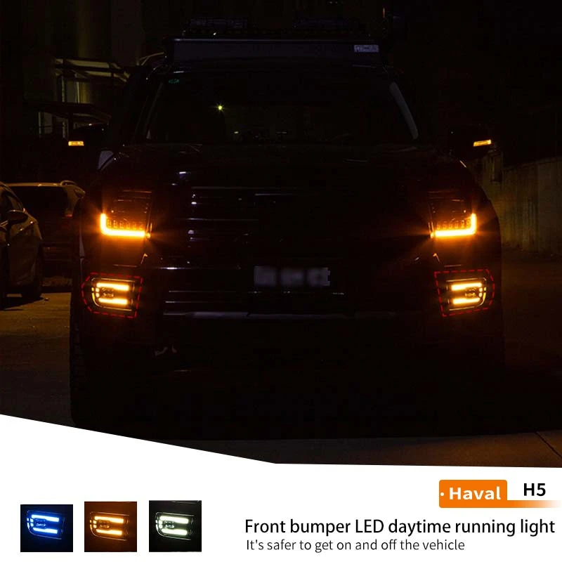 Car Front Bumper Spoiler Fog Lights LED Daytime Running Lights ...