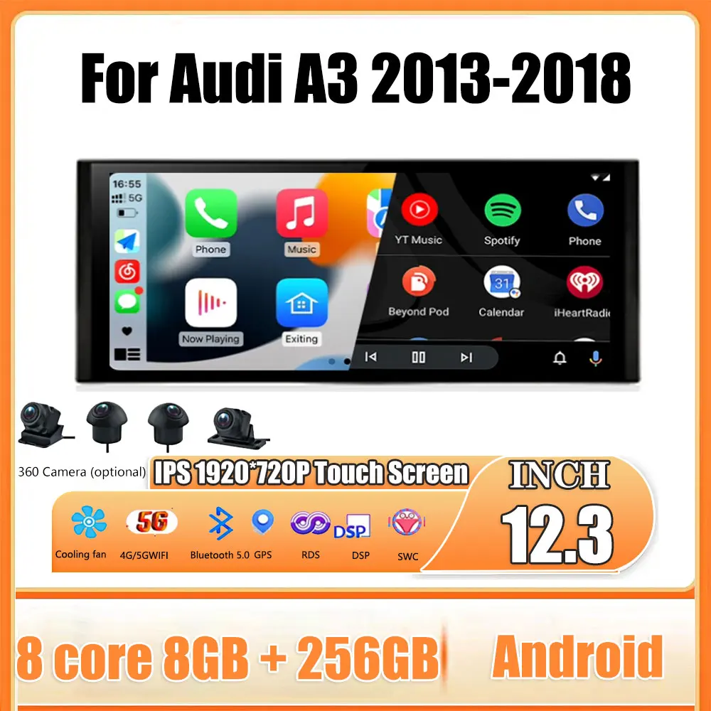 12-3-Inch-Android-OS-Touch-Screen-4G-For-Audi-A3-2013-2018-Car ...