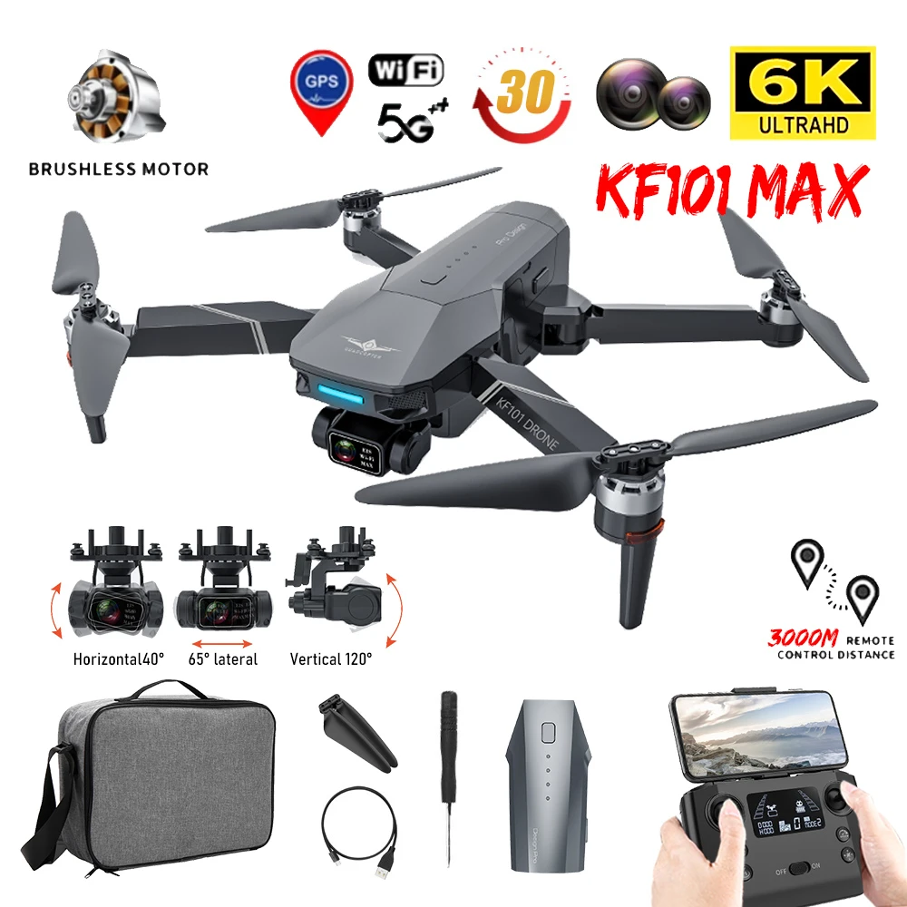 KF101 Max GPS 드론, 6K 전문 HD EIS 카메라, 흔들림 방지 5G 와이파이, 3 축 짐벌, 항공 사진, 브러시 ...