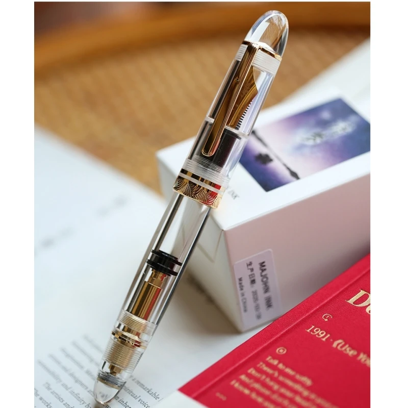 Majohn P140 Acrylic Piston Transparent Large Capacity Ink Fountain Pen ...