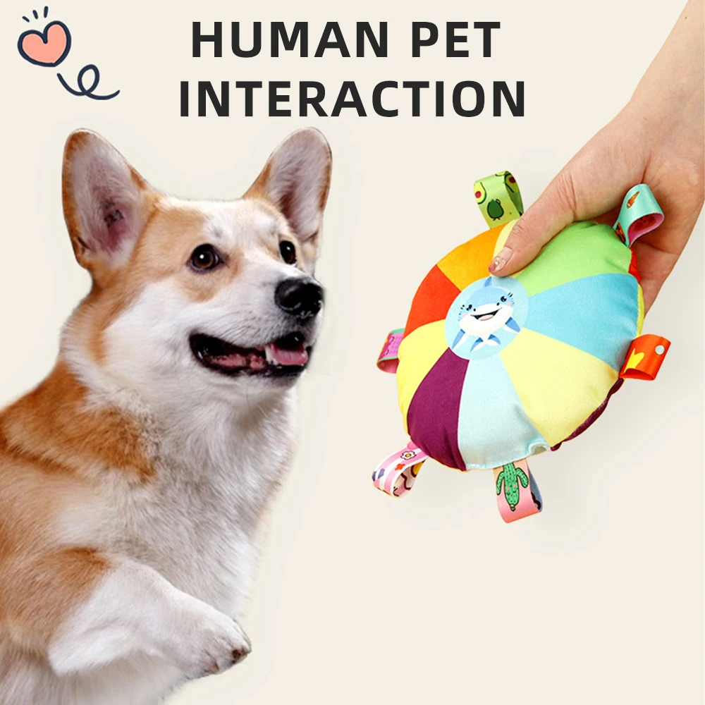 Dog Round Toy Bite Resistant Cartoon Plush Outdoor Interactive Training ...