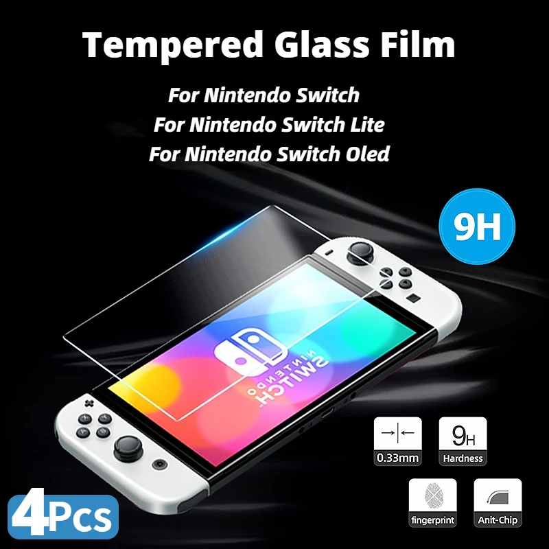 4Pack-for-Nintendo-Switch-NS-Tempered-Glass-Screen-Protector-9H ...