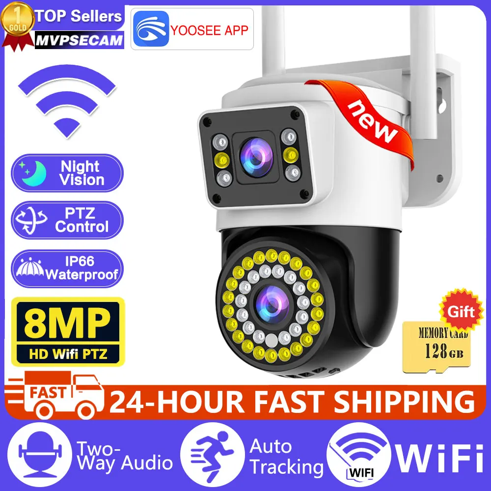 YOOSEE-Wifi-8MP-4K-Dual-Lens-Outdoor-Security-IP-Cameras-More-LED-Light ...