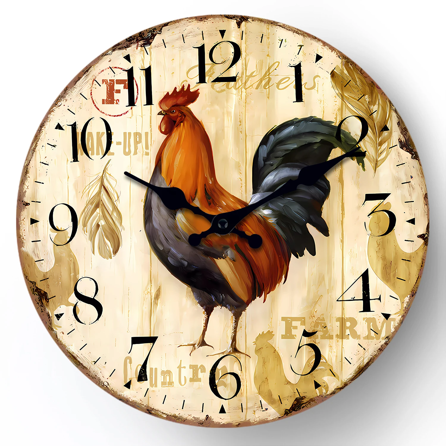 Relojes de pared de cocina de granja Vintage, reloj analógico de gallo ...