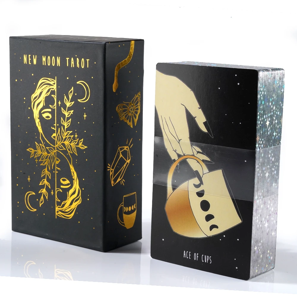 High Quality New Moon Tarot Deck 78 Gold Foil Cards Rider Waite ...