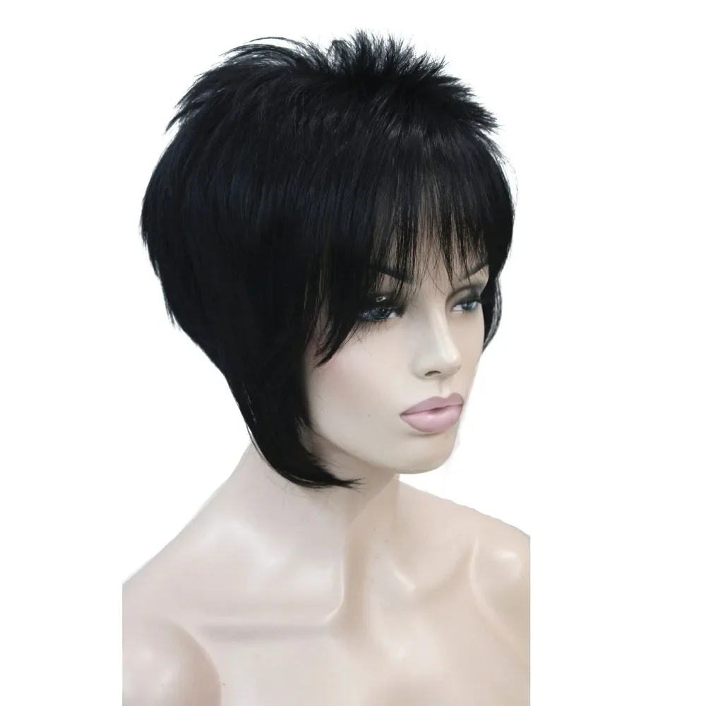 Strongbeauty-perucas-femininas-assim-tricas-com-franja-inclinada-curta ...