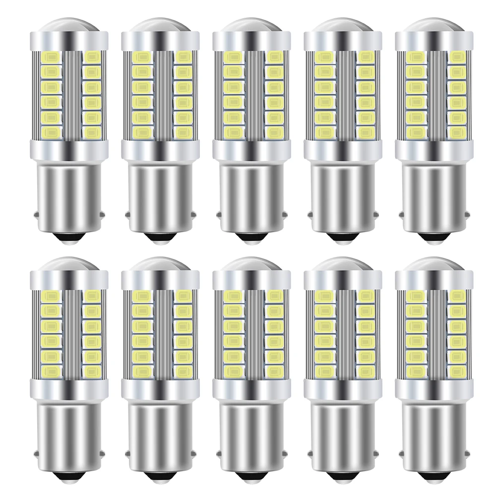 10X BAU15S PY21W 1156 BA15S P21W LED BAY15D LED ampul 1157 P21/5W 7443 3157 ters işıklar fren ...