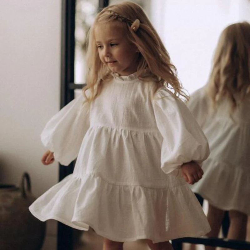 Spring-Autumn-Kids-Baby-Girls-Long-Sleeve-Sweet-Solid-Color-Dress-Kids ...