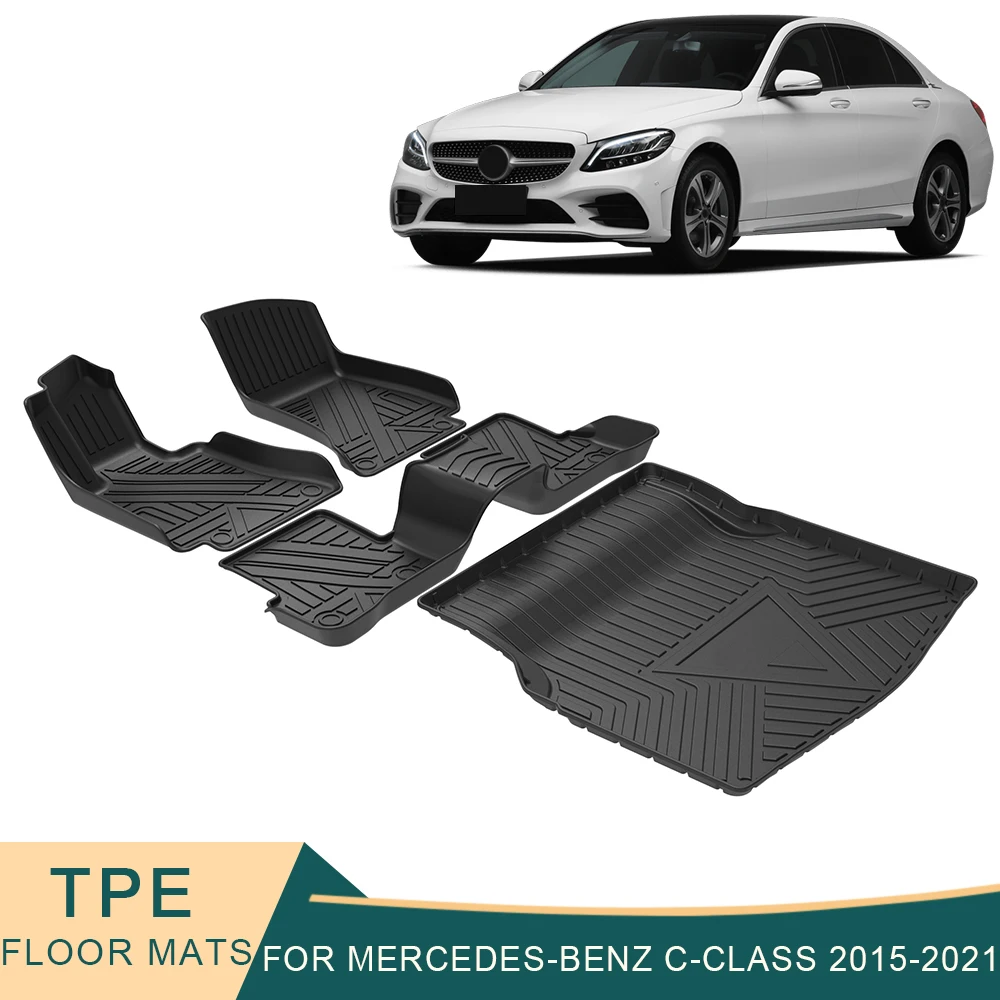 For-Mercedes-Benz-C-Class-W205-2015-2021-Car-Floor-Mats-All-Weather-TPE ...