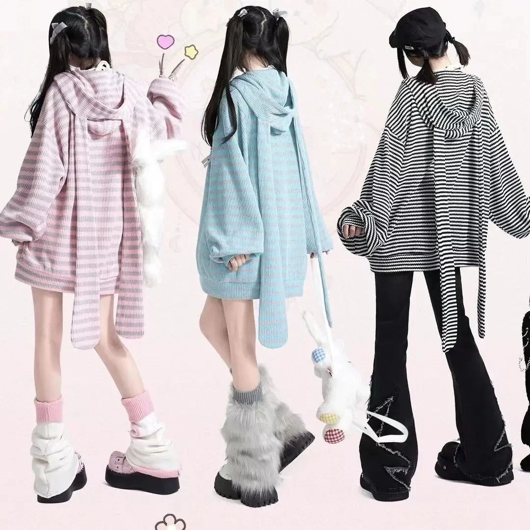 Sudaderas-con-capucha-de-punto-con-Orejas-de-conejo-para-mujer-su-ter ...