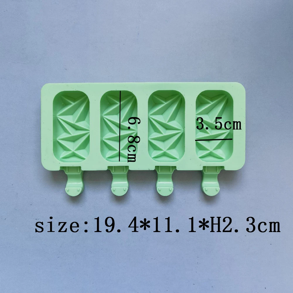 4 Cell Ice Cream Silicone Mold Summer Ice Pop Maker Popsicle Mold Fruit