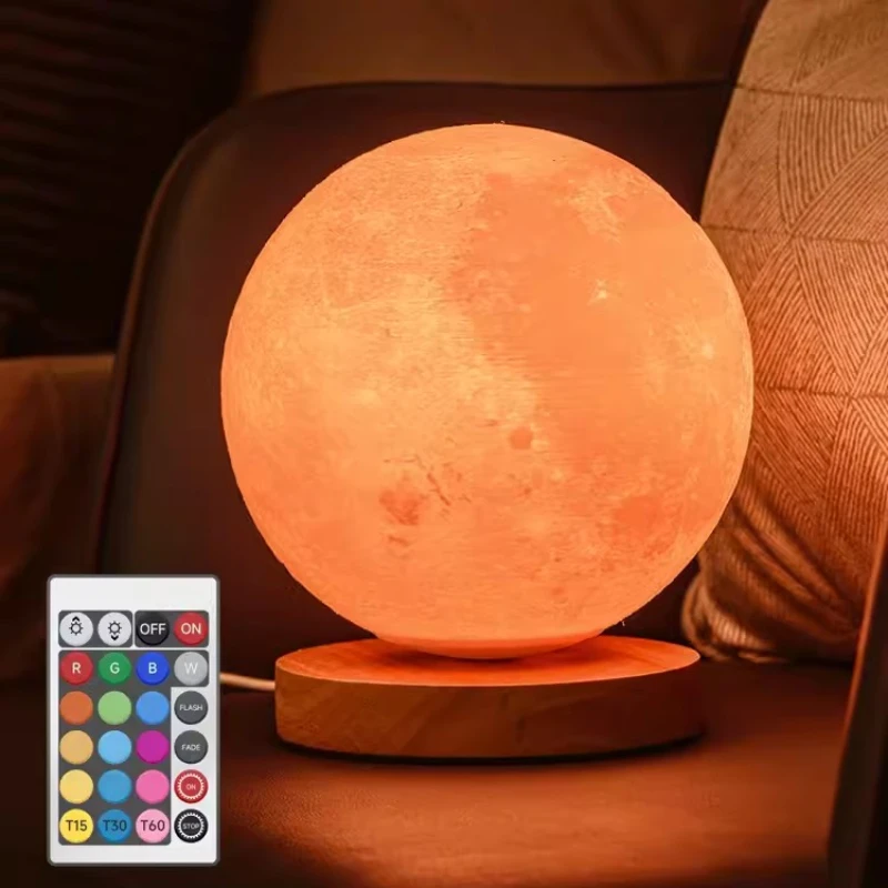 16-Colors-3D-Moon-Table-Lamp-360-Rotating-Lunar-LED-Night-Light-for ...