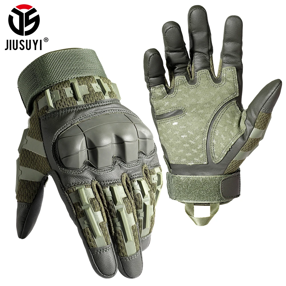 Tactical-Full-Finger-Gloves-Touch-Screen-Army-Military-PU-Leather ...