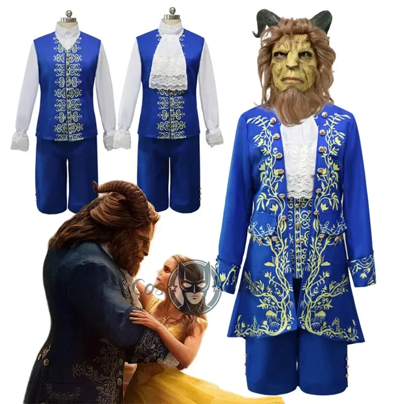 Prince Beast Cosplay Mask Tuxedo Men Costume Cartoon Beauty Cosplay The ...