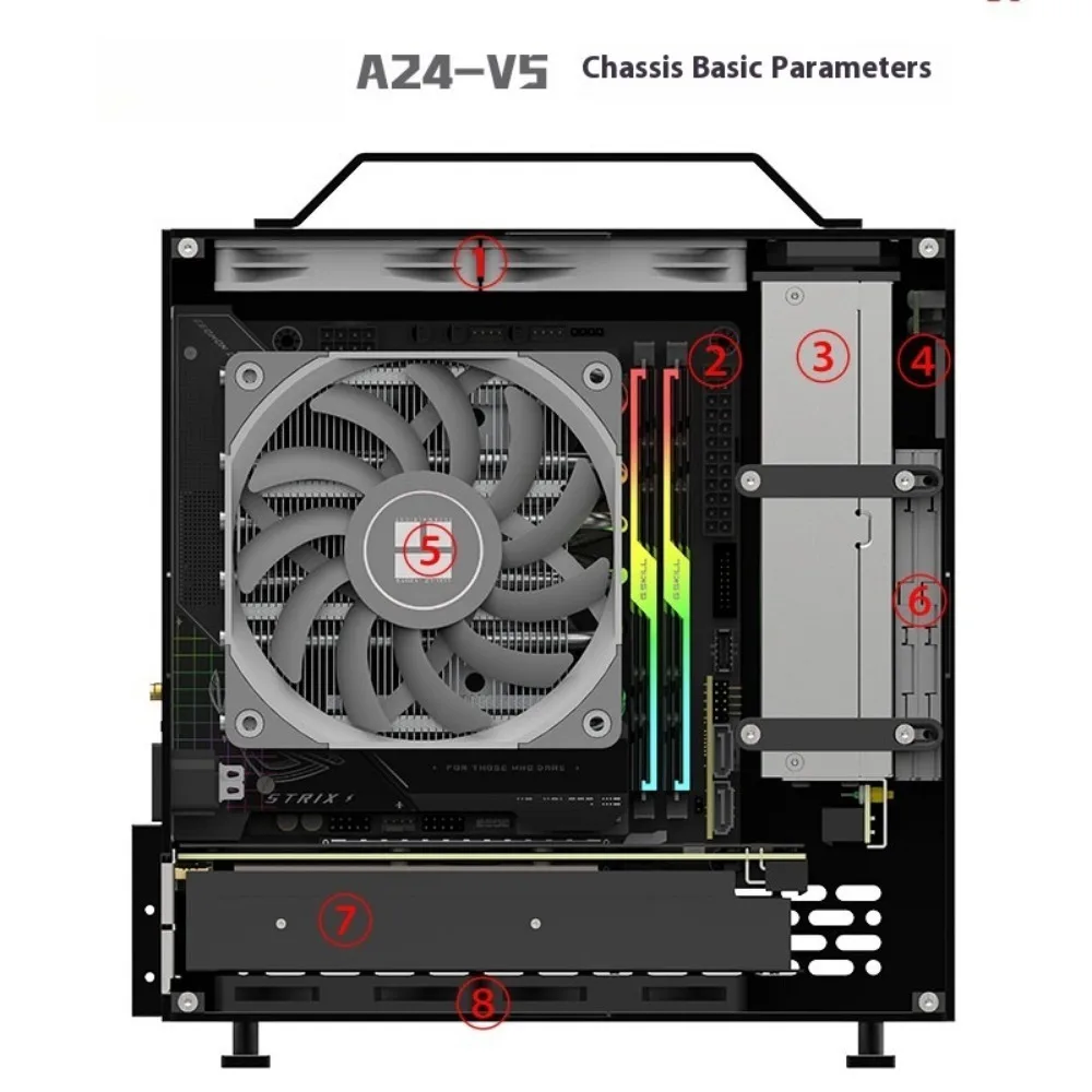 A24-V5 2.0 Dual-slot Independent Display, 1u Power Supply, Itx Case ...