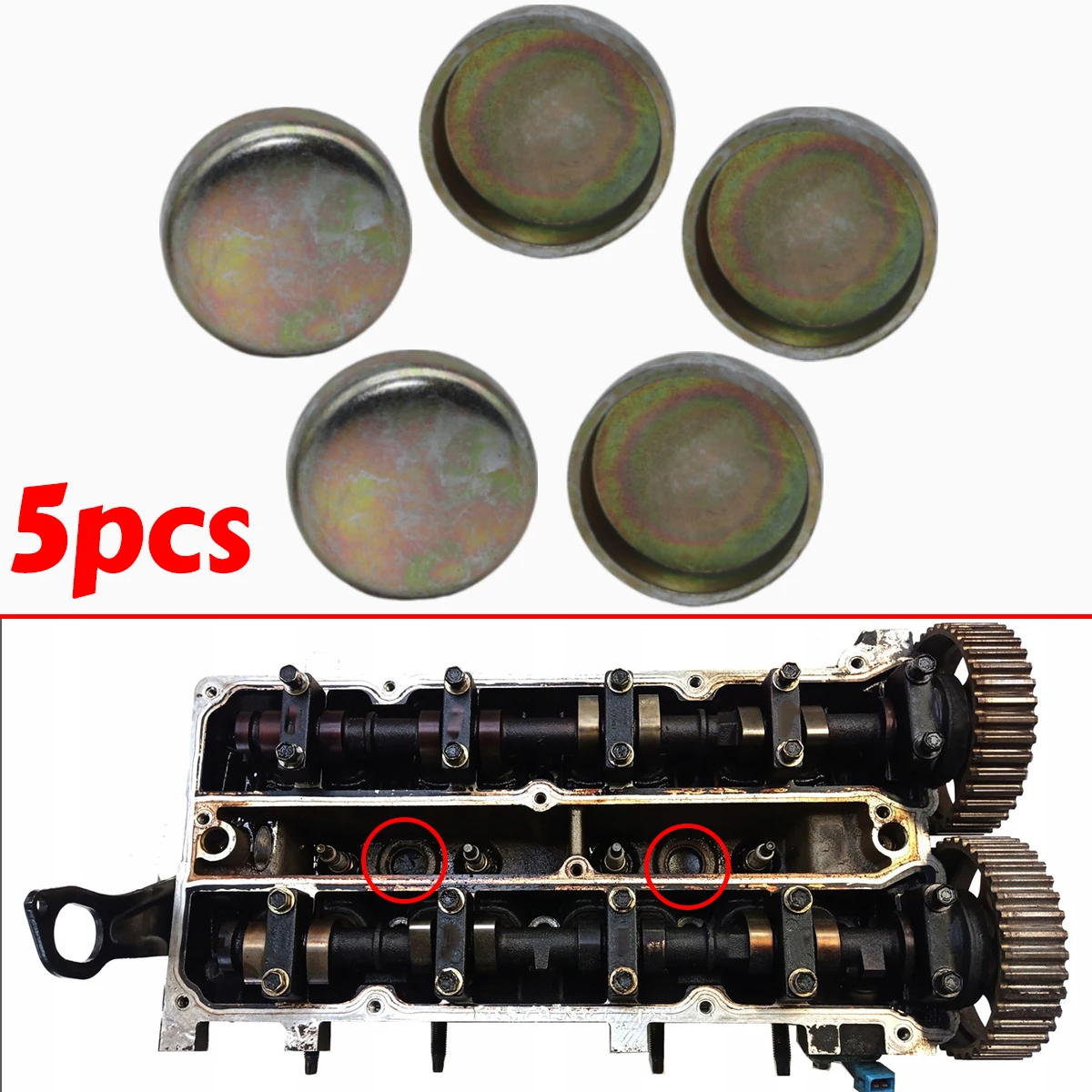 5pc Engine Core Plug Freeze Expansion Welch Zinc Plated Cup for Ford ...