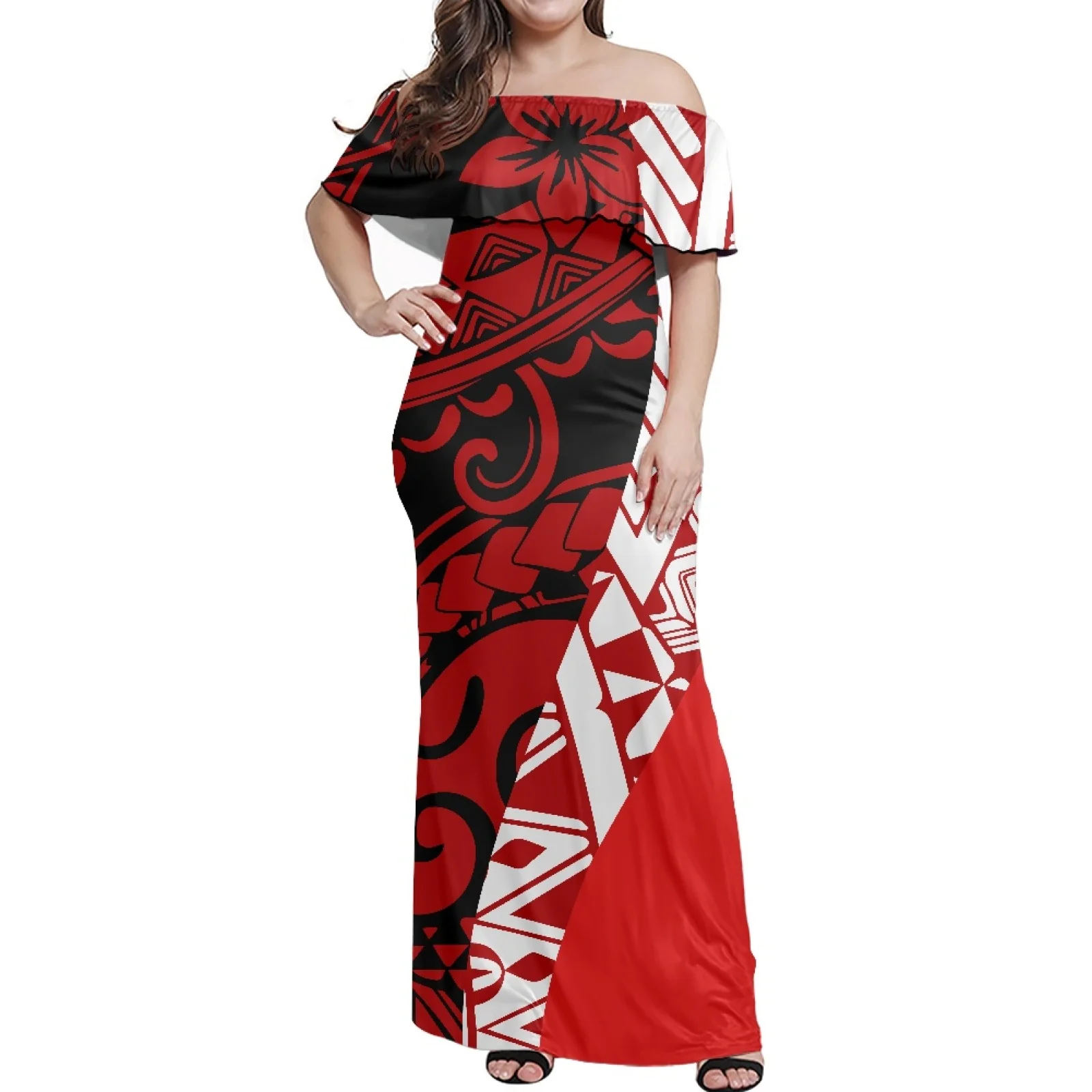 Polynesian-Tribal-Samoan-Totem-Dress-For-Women-Samoa-Stripe-Prints-One ...