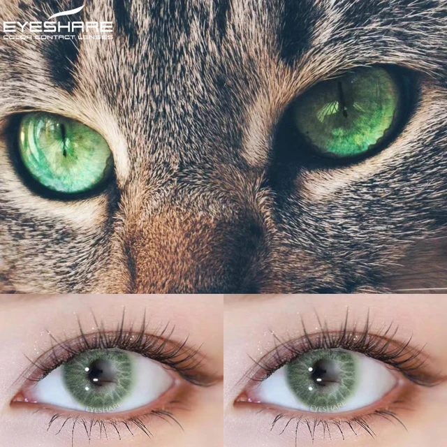 Realistic Green Cat Eye Contacts