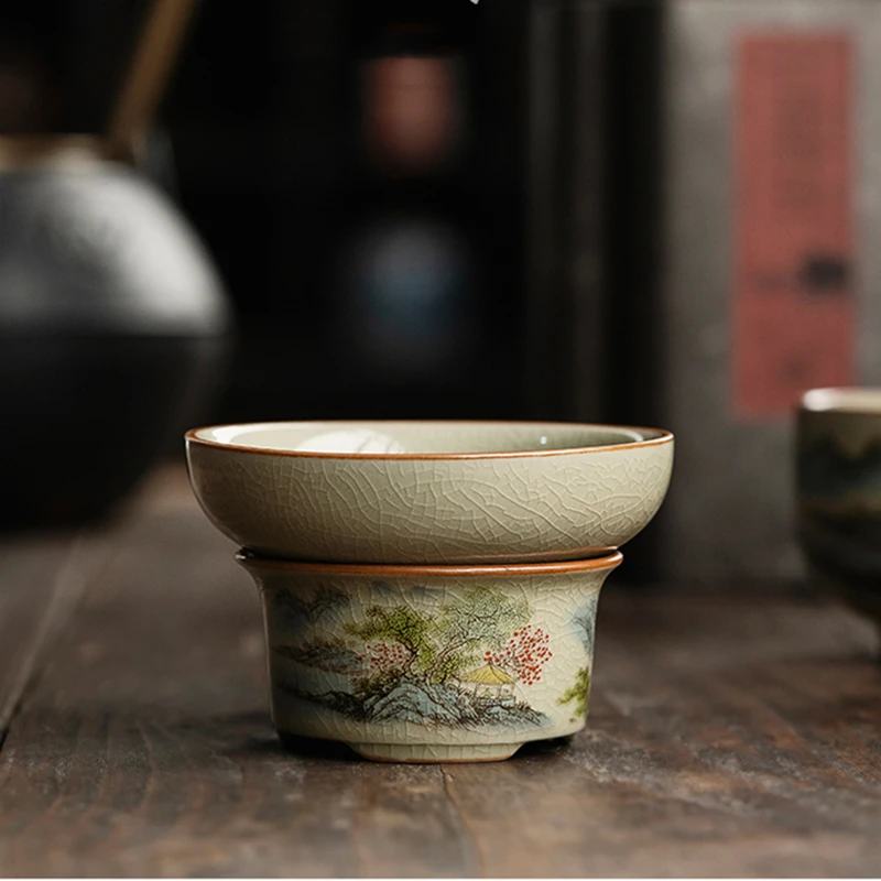 Landscape-Chinese-Tea-Infuser-Pottery-Strainer-Teaware-Green-Zen-Tea ...
