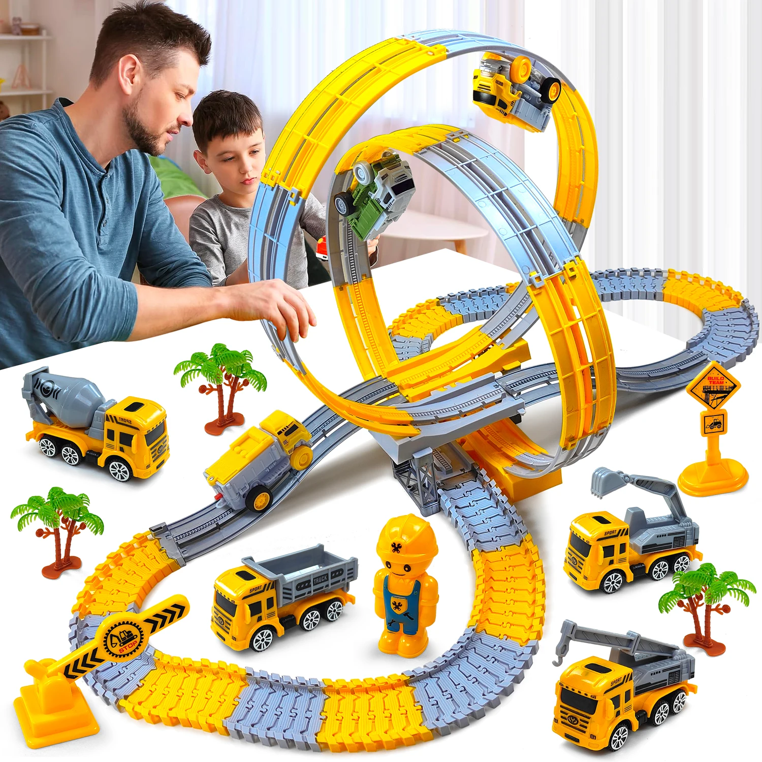 Children-Electric-Magic-Climbing-Track-Toy-Car-Engineering-Minin-Car ...