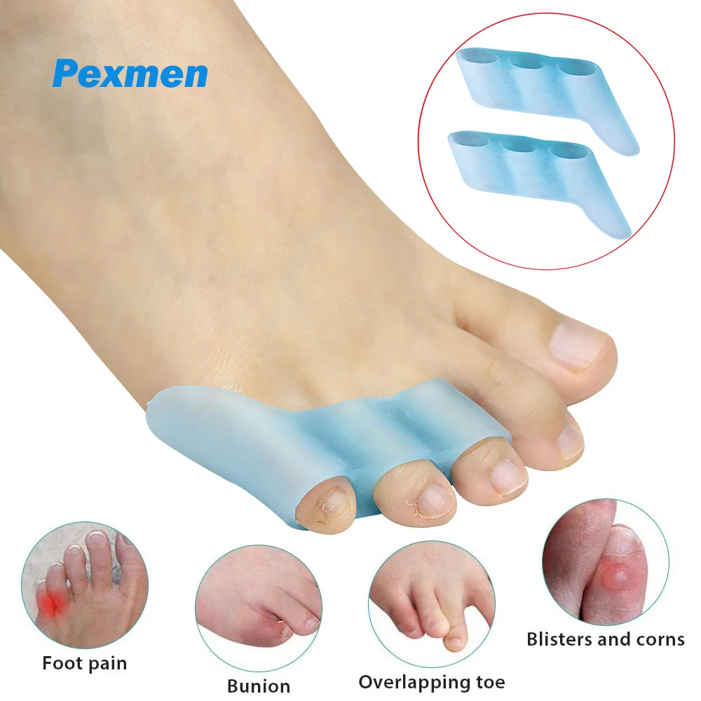 Pexmen-2Pcs-Soft-Gel-Toe-Separator-Pinky-Toe-Straightener-Little-Toe ...