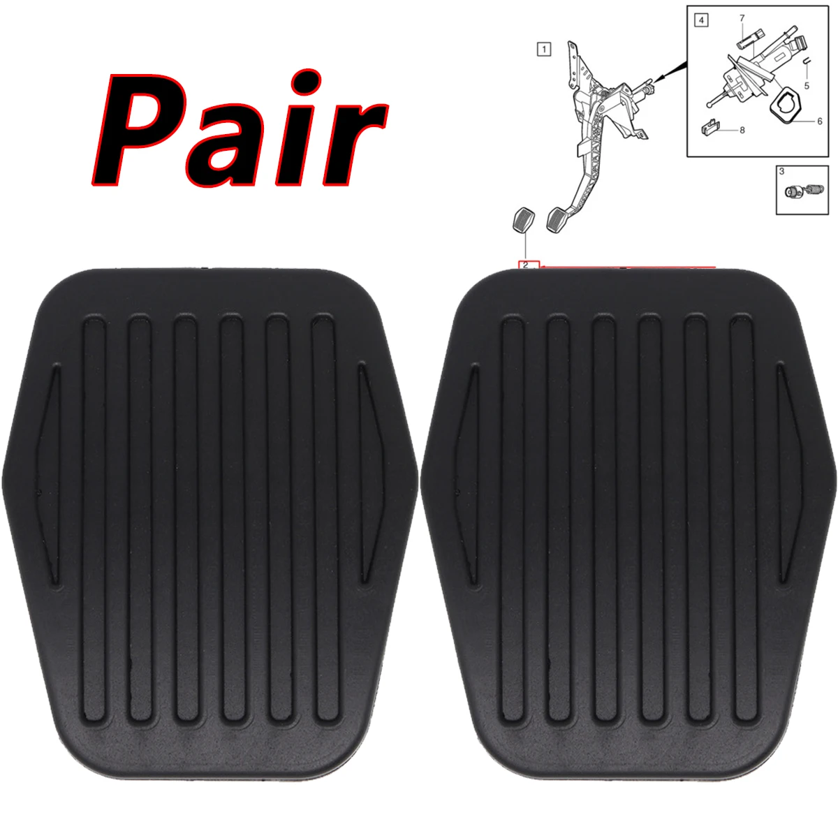 2X-For-Volvo-V40-C30-C70-Cabrio-MK2-S40-V50-Clutch-Brake-Pedal-Pad-Car ...