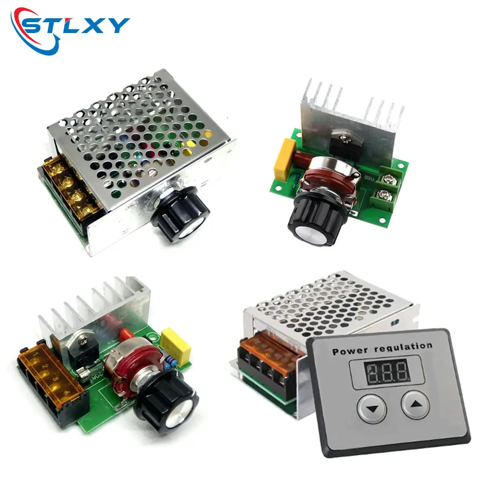 4000W 220V High Power Voltage Regulators SCR Speed Controller Electronic Voltage Regulator ...