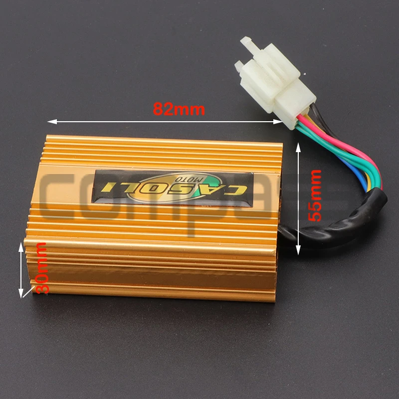 High performance 12V 6 pin AC Racing CDI box + racing Ignition Coil for ...