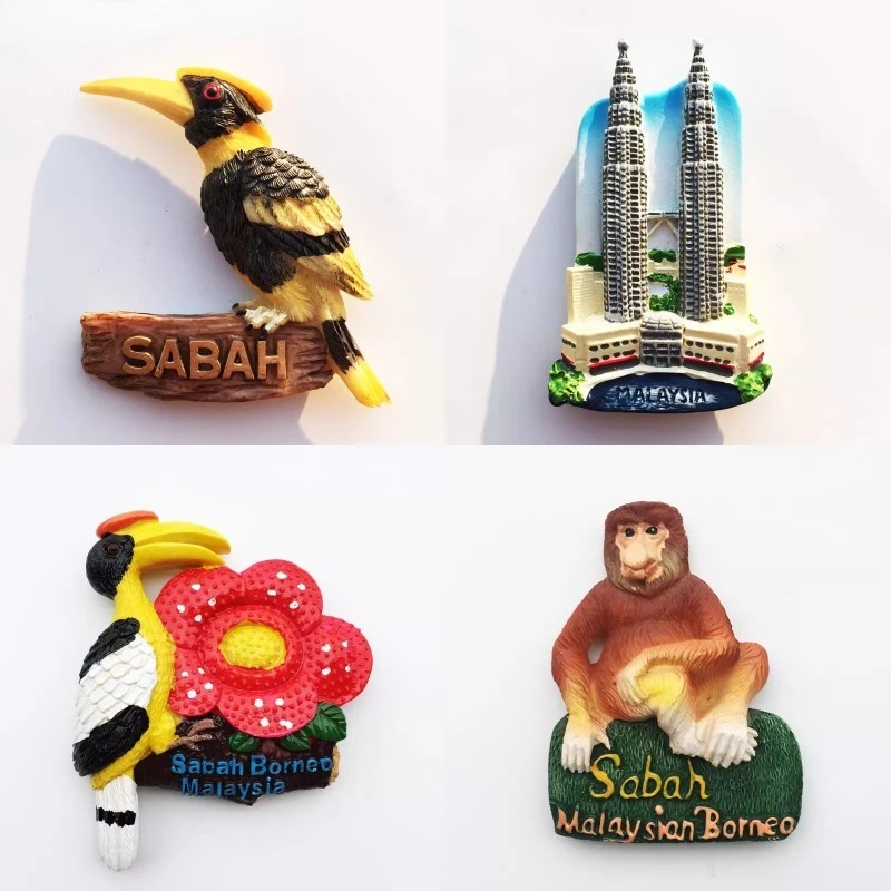 Malaysia Fridge Magnets Kuala Lumpur Sabah Batu Caves State of Penang ...