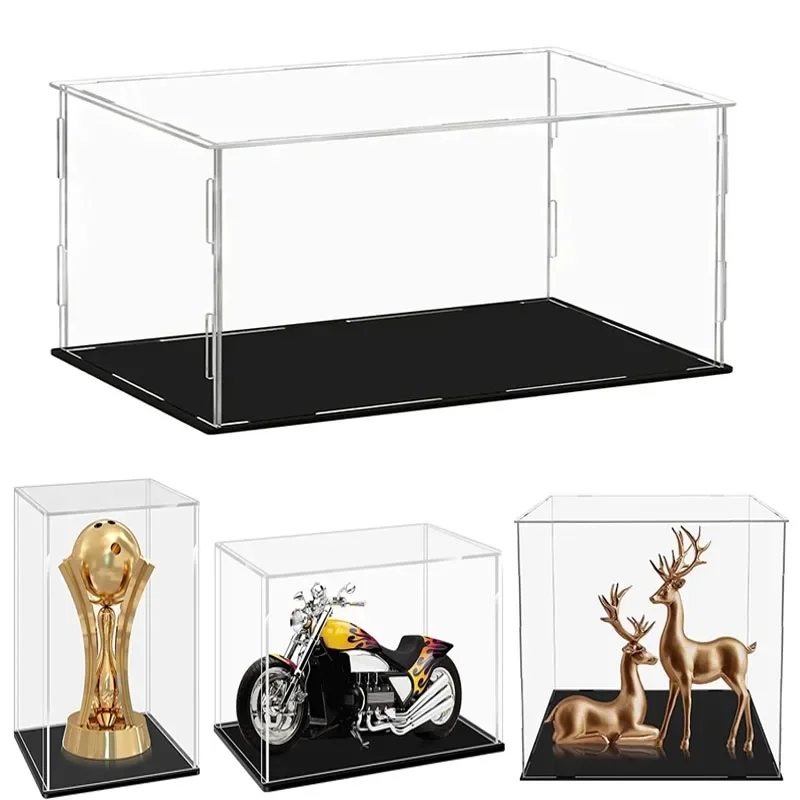 High-Transparent-Black-Bottom-Acrylic-Display-Box-Assembly-Toy-Storage ...