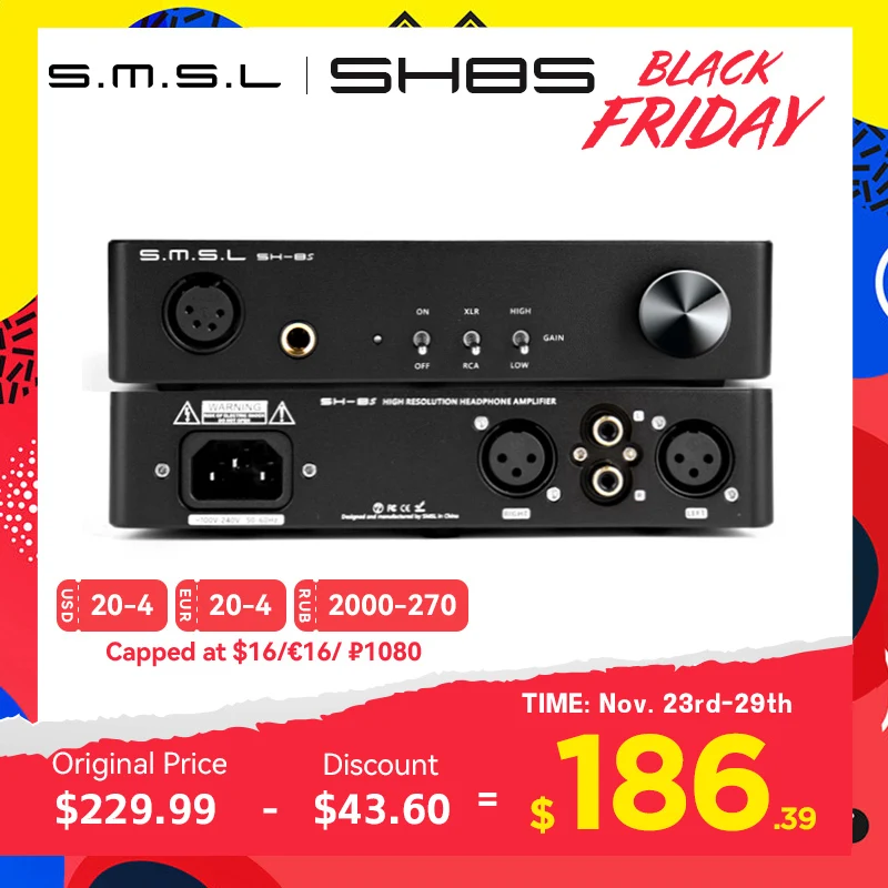 SMSL-SH-8S-Hi-Res-Headphone-Amplifier-6-35mm-RCA-XLR-Balanced ...