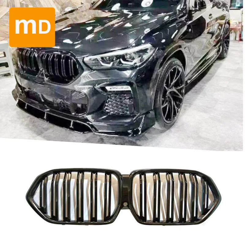 Glossy-Black-Radiator-Grilles-For-2020-2024-BMW-X6-G06-Dual-LineKidney ...