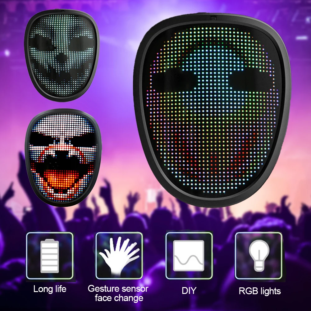 RGB-Light-Up-LED-Mask-GIF-Upload-Gesture-Sense-Face-Changing-Halloween ...