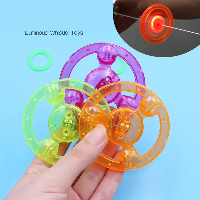 12Pcs-Hand-Pull-Luminous-Flashing-Rope-Flywheel-Toy-Led-Light-Up-Gyro ...