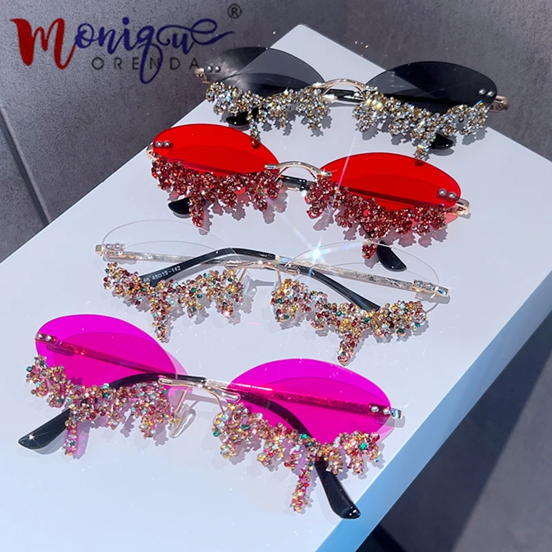 Gafas-De-Sol-De-lujo-para-mujer-lentes-De-Sol-peque-as-sin-montura-con ...