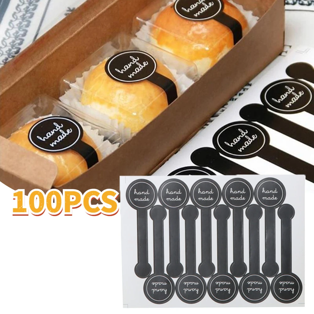 10PCS-X10-Vintage-Handmade-Stickers-Black-Seal-Labels-Biscuit-Bag ...
