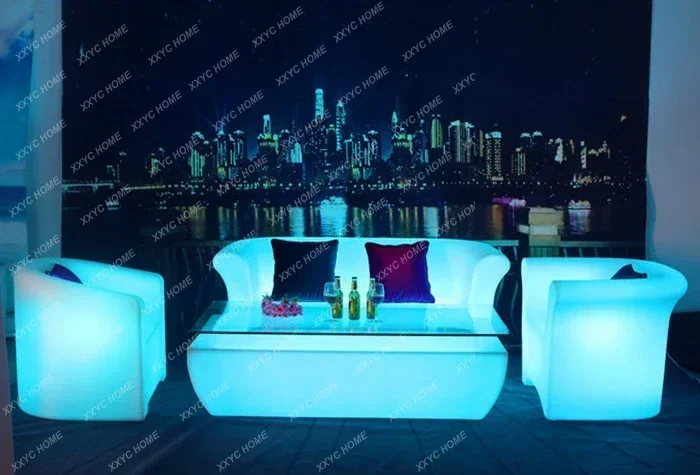 LED luminous large coffee table creative outdoor bar night hotel ...