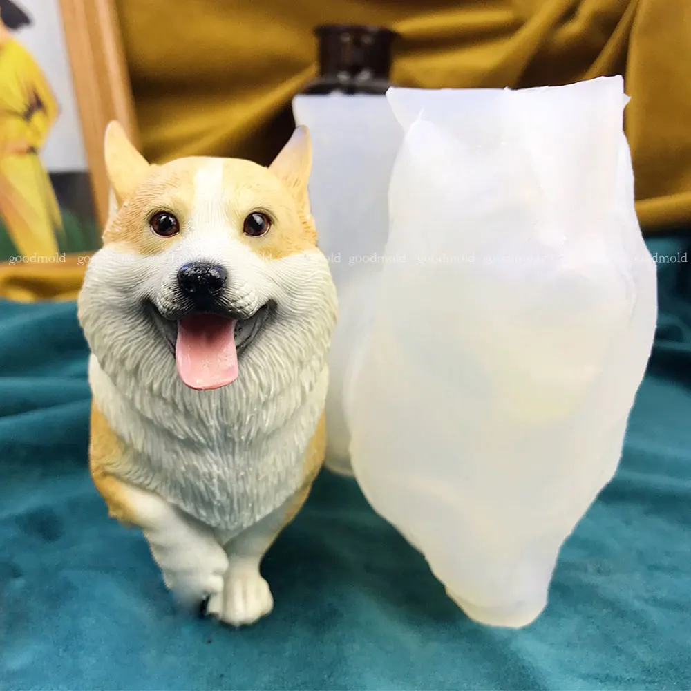 Happy-Corgi-Dog-Silicone-Mold-Pet-Dog-Plaster-Epoxy-Mold-Sleeping-Corgi ...