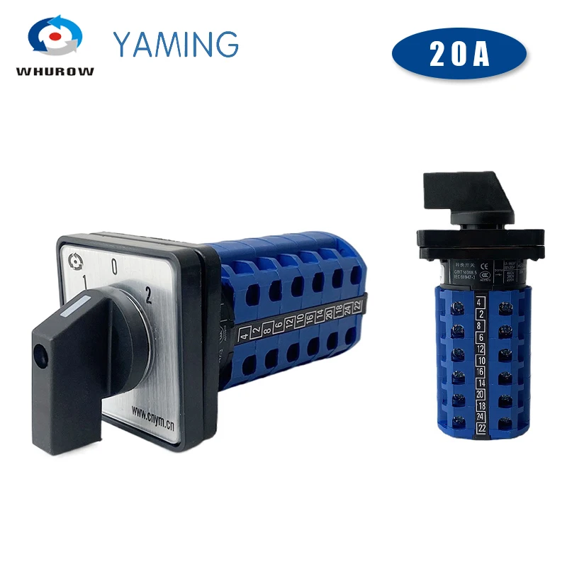 Lw26-20 Rotary Cam Switch 3 Position 690v 20a 6 Poles 24 Terminals ...