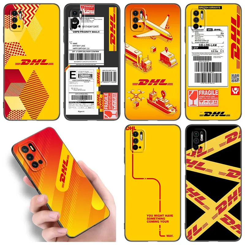 DHL Express funda negra de TPU suave con patrón funda de teléfono para ...