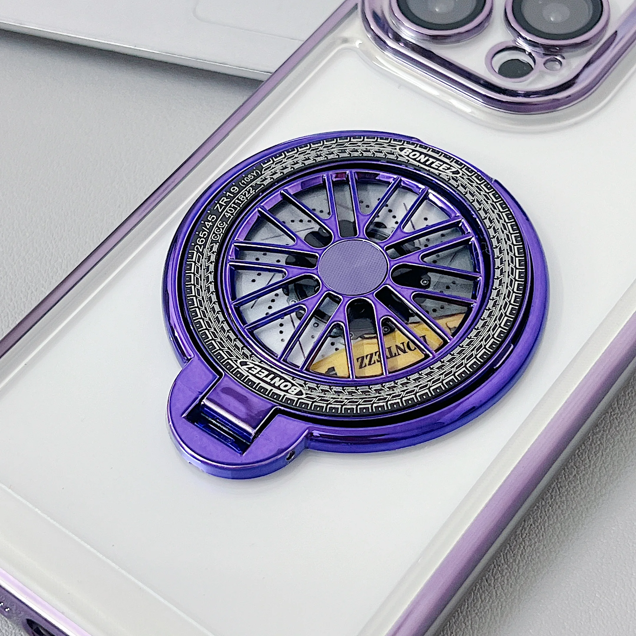 Cute Electroplating Gyroscope Mobile Phone Grip Finger Ring Bracket ...