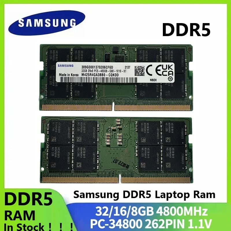 SAMSUNG DDR5 RAM Laptop Memory non-ECC SODIMM 8GB 16GB 32GB 4800MHz ...