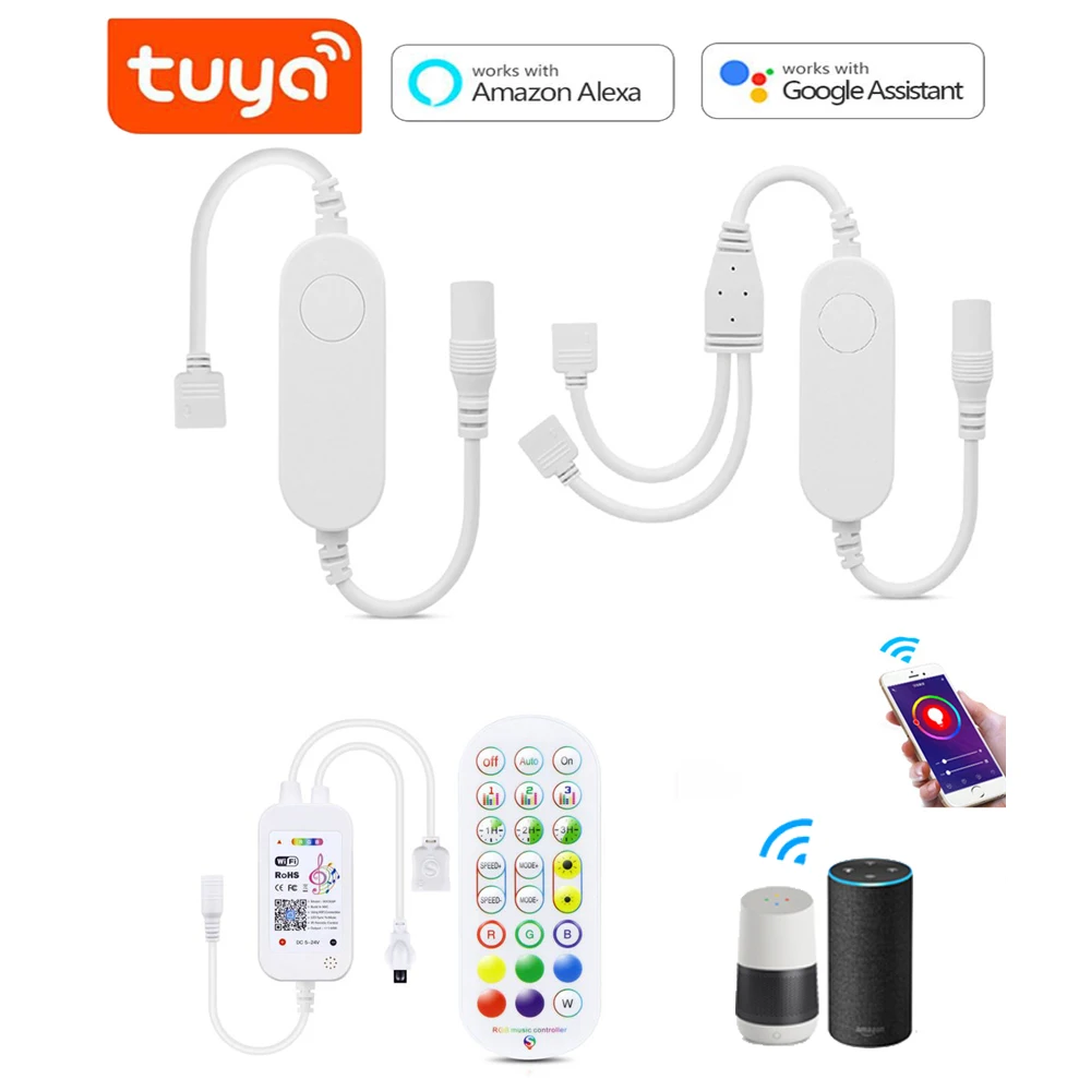 12v-Led-Controller-Wifi-Tuya-RGB-LED-Strip-Connector-Smart-Home ...