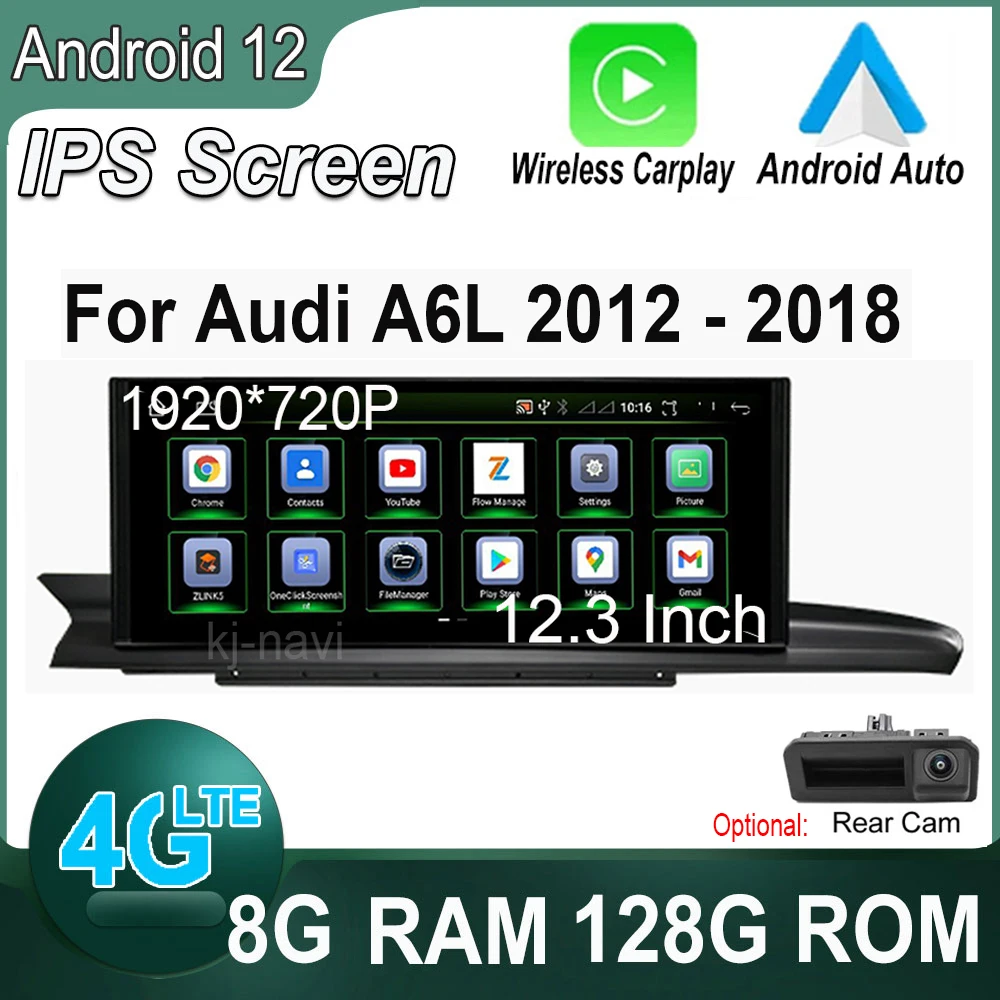 12.3" Ips Screen Android 12 Wireless Carplay Car Player Multimedia Radio Stereo Video Gps ...