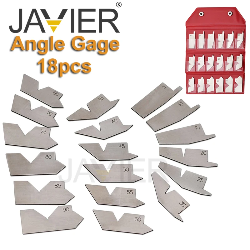 JAVIER Stainless Steel Angle Gage 18pcs Set Inspection Gauge Machinist ...