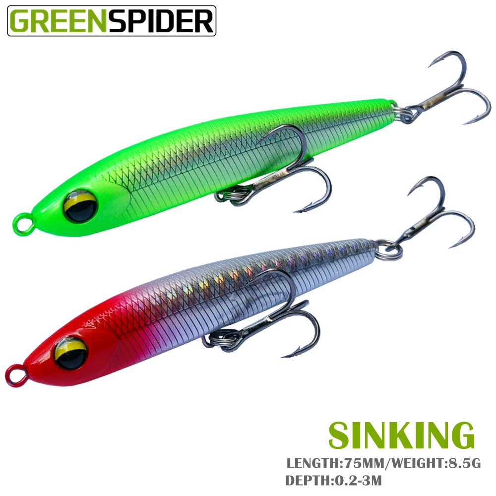 GREENSPIDER 7.5cm 8.5g kalem balıkçılık yem sert yapay yem StickBait ...
