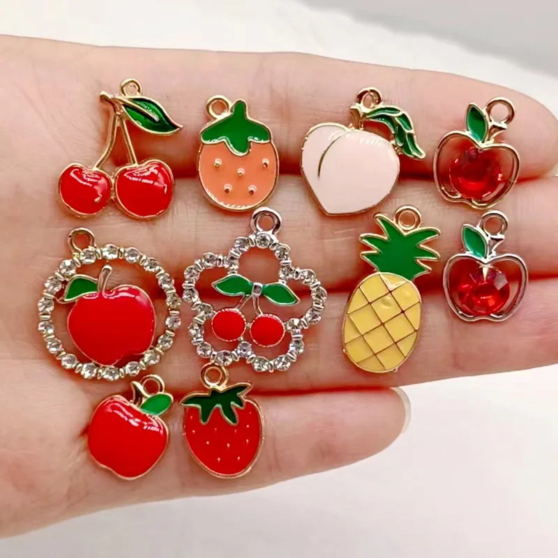 10pcs-Red-Strawberry-Enamel-Drip-Oil-Charms-for-Lovely-Trinkets-Making ...